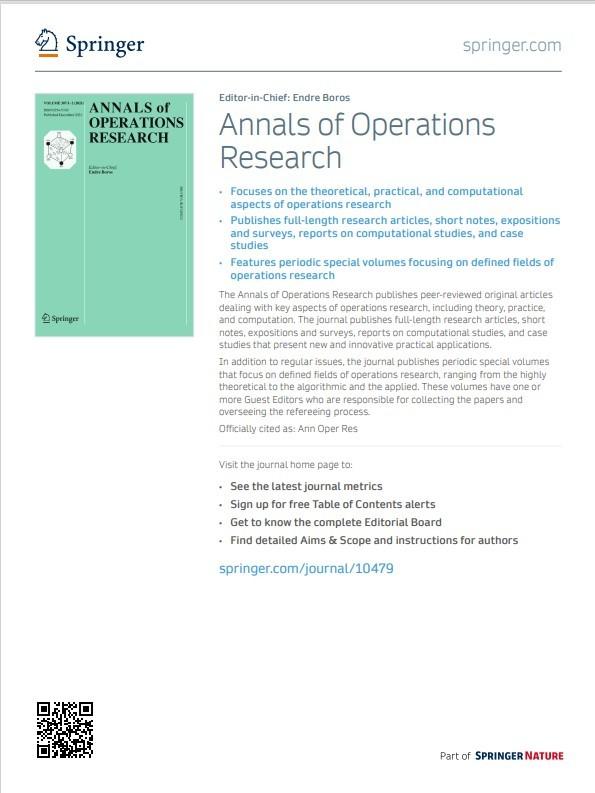 Annals of Operations Research_Annals of Operations Research期刊_Annals of Operations Research杂志-论论